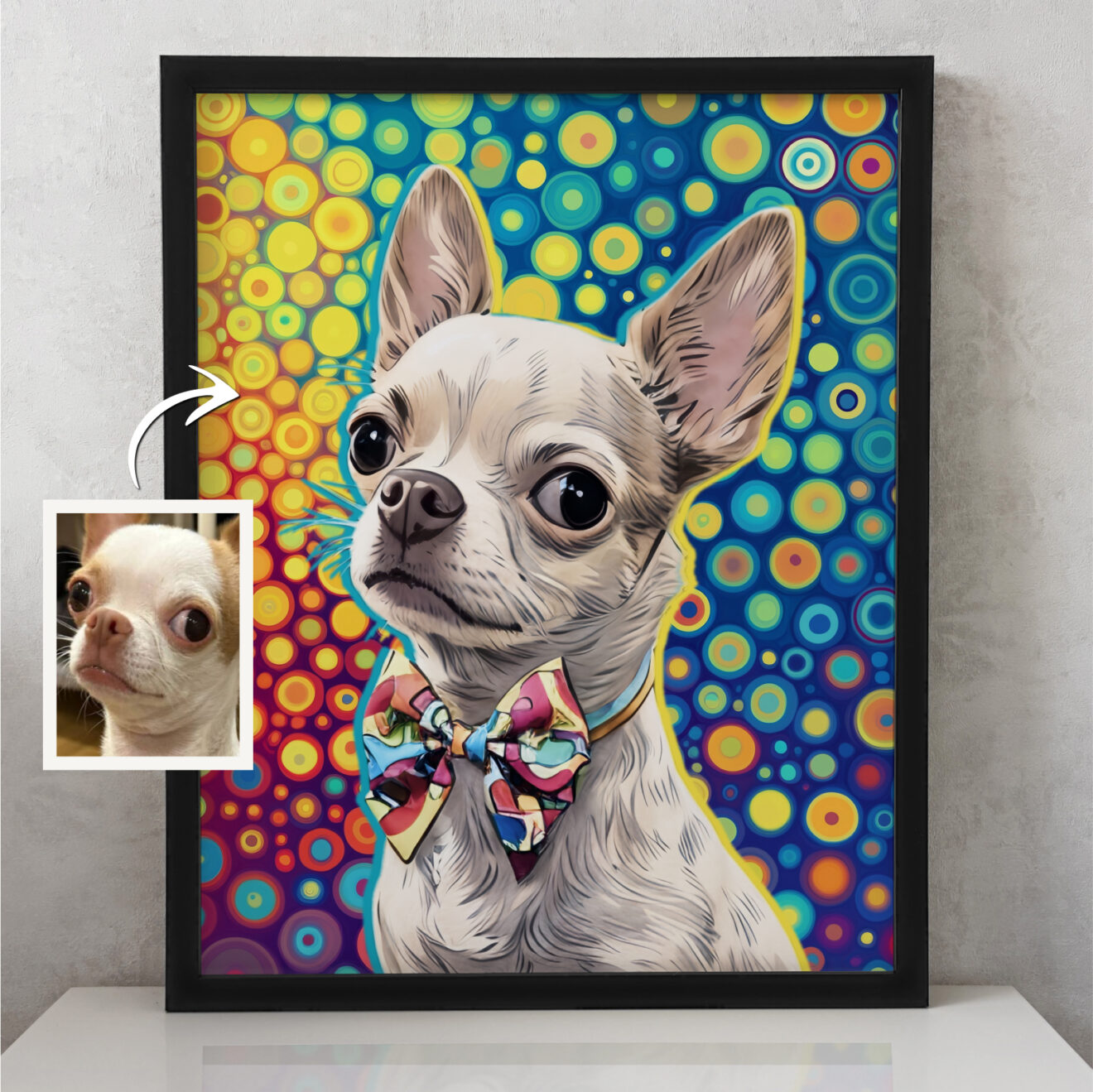Koira juliste omasta kuvasta Pop Art -tyyli | Koira taide Piste ...