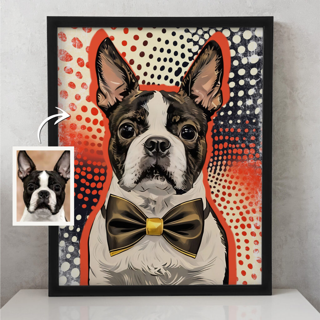 Koira juliste omasta kuvasta Pop Art -tyyli | Koira taide Piste ...
